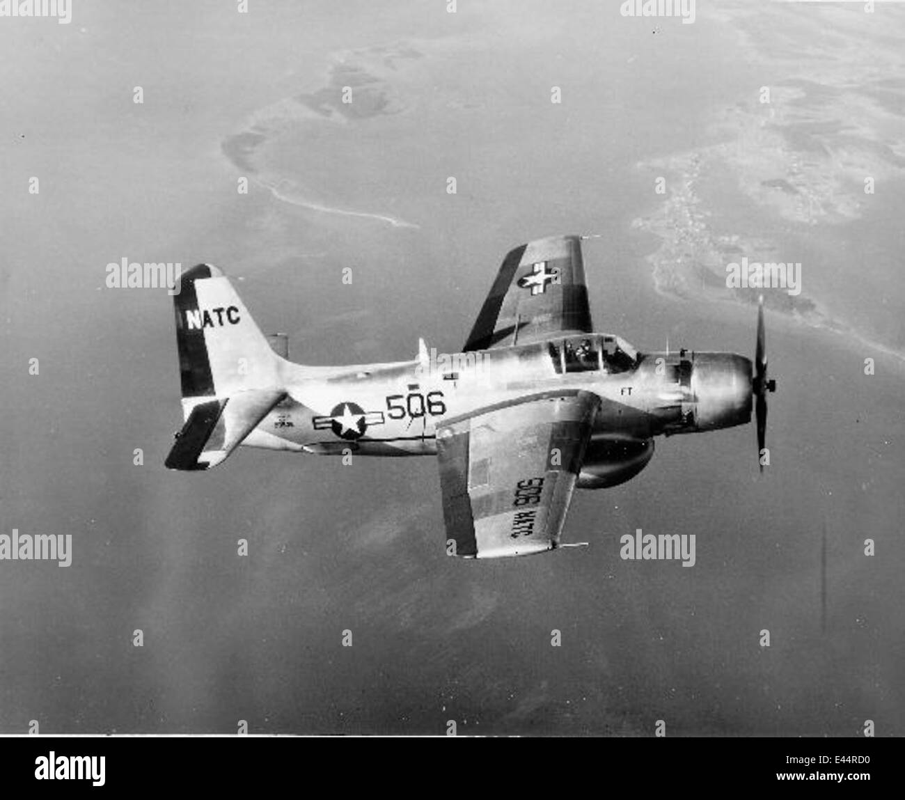 A photograph of a Grumman XTBF3F, an experimental naval torpedo bomber ...