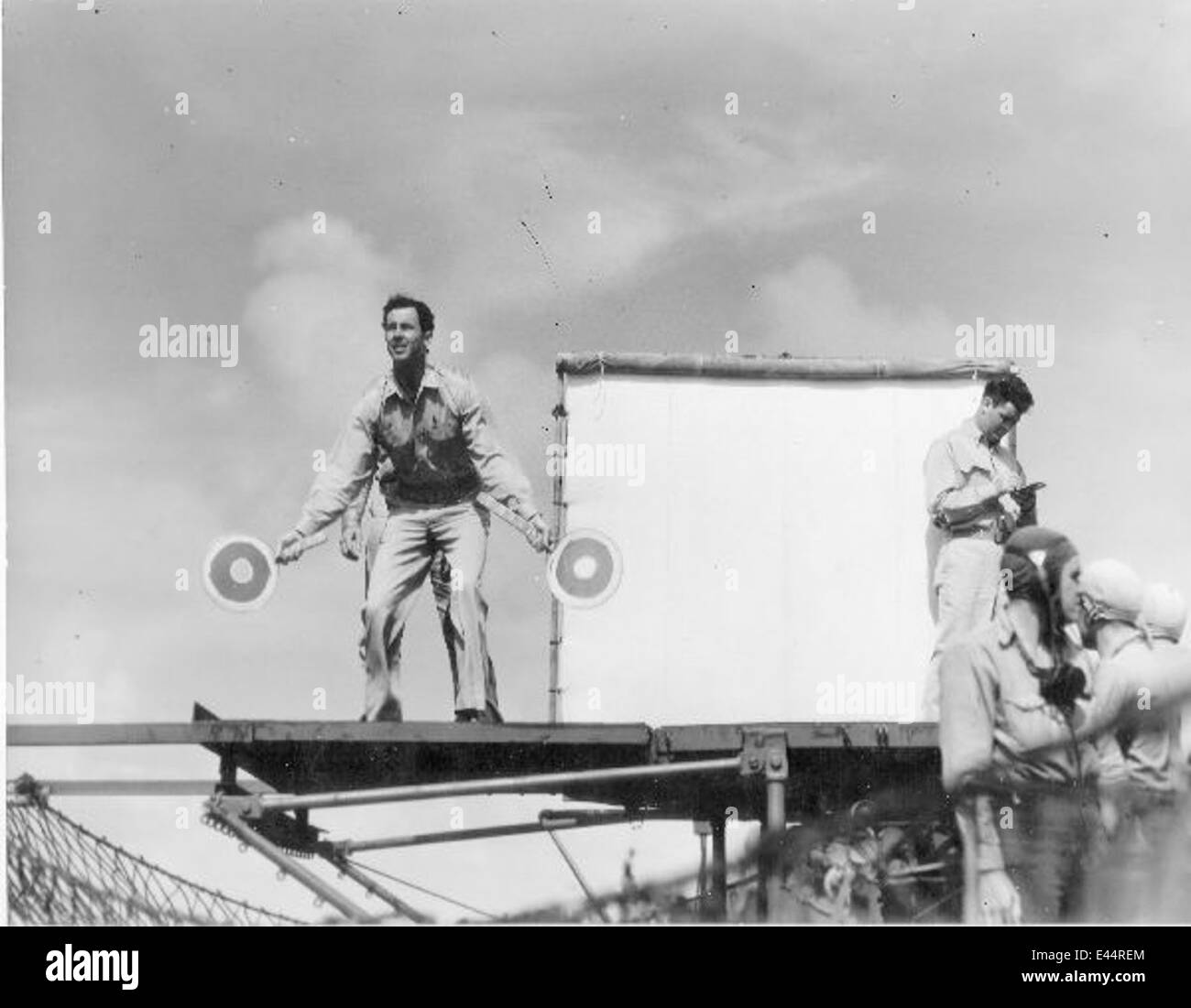 A historical photograph of Eugene Lindsey, a Landing Signal Officer ...