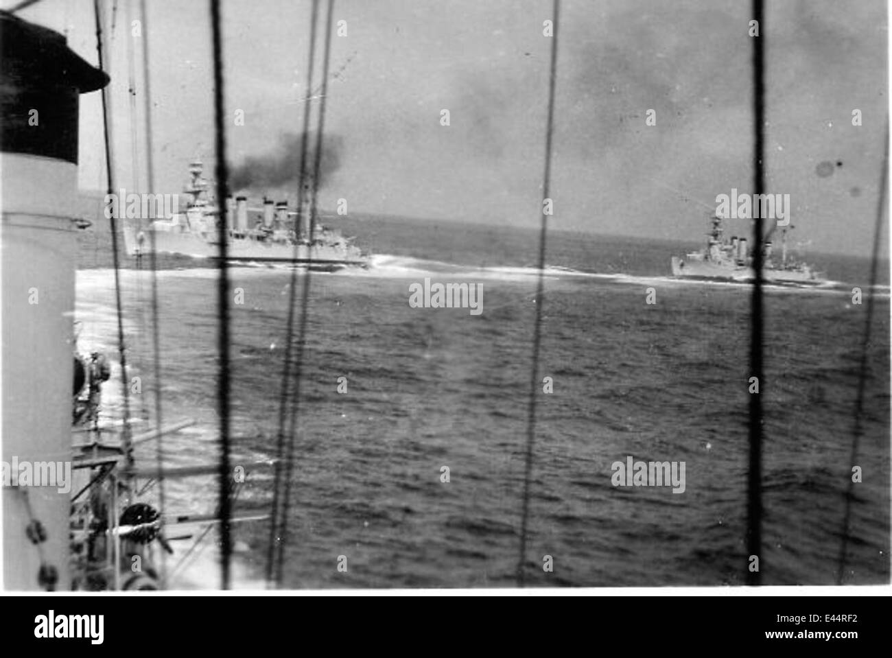 A photograph capturing a two-ship formation flight exercise from 1935 ...