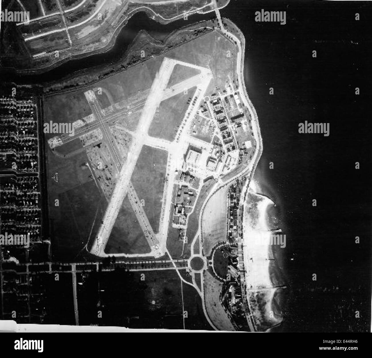 This photograph provides an overhead view of the Naval Air Station New ...