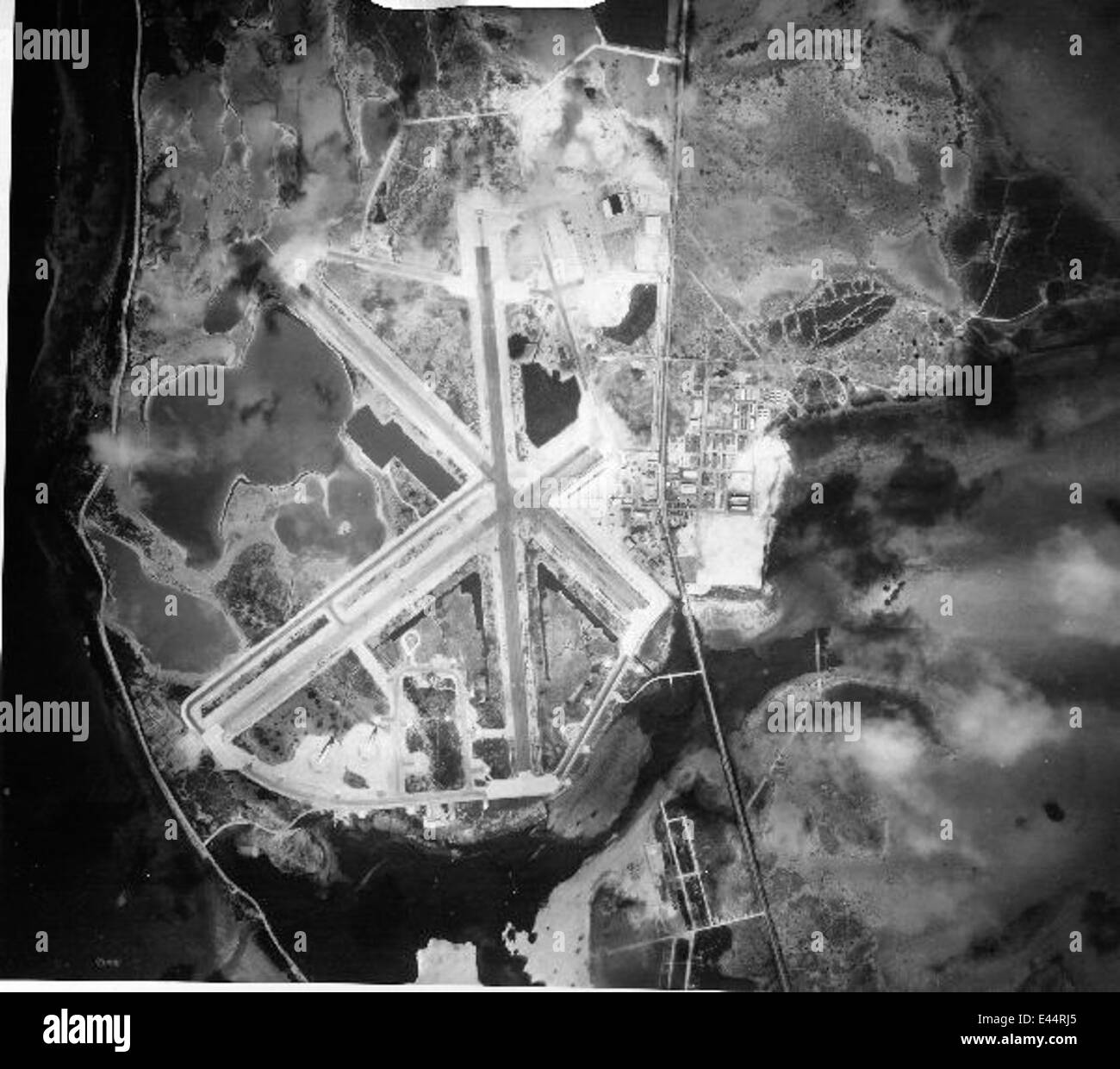 An aerial view of NAS Key West, captured from above, showcasing the ...