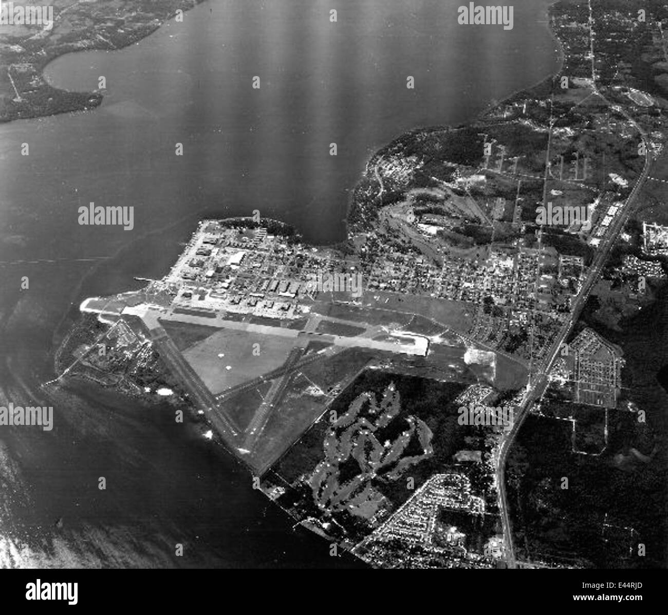 A photograph from NAS Jacksonville in 1956, showing the base's ...