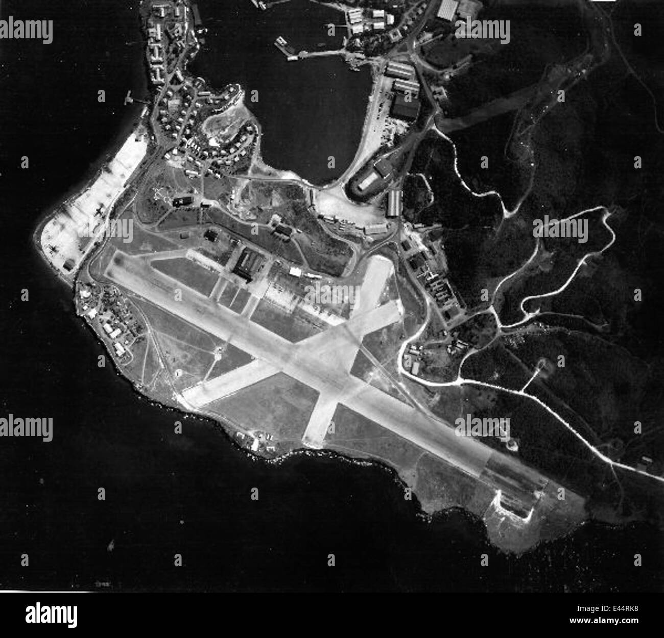 A photograph capturing an overhead view of NAS Guantanamo Bay, a U.S ...