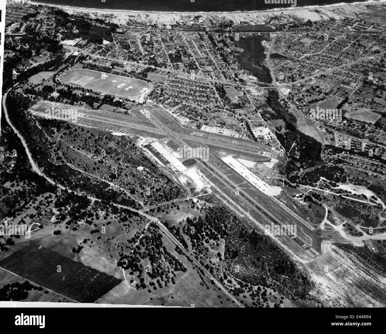 A photograph of the Naval Auxiliary Air Station (NAAS) Monterey in 1954 ...