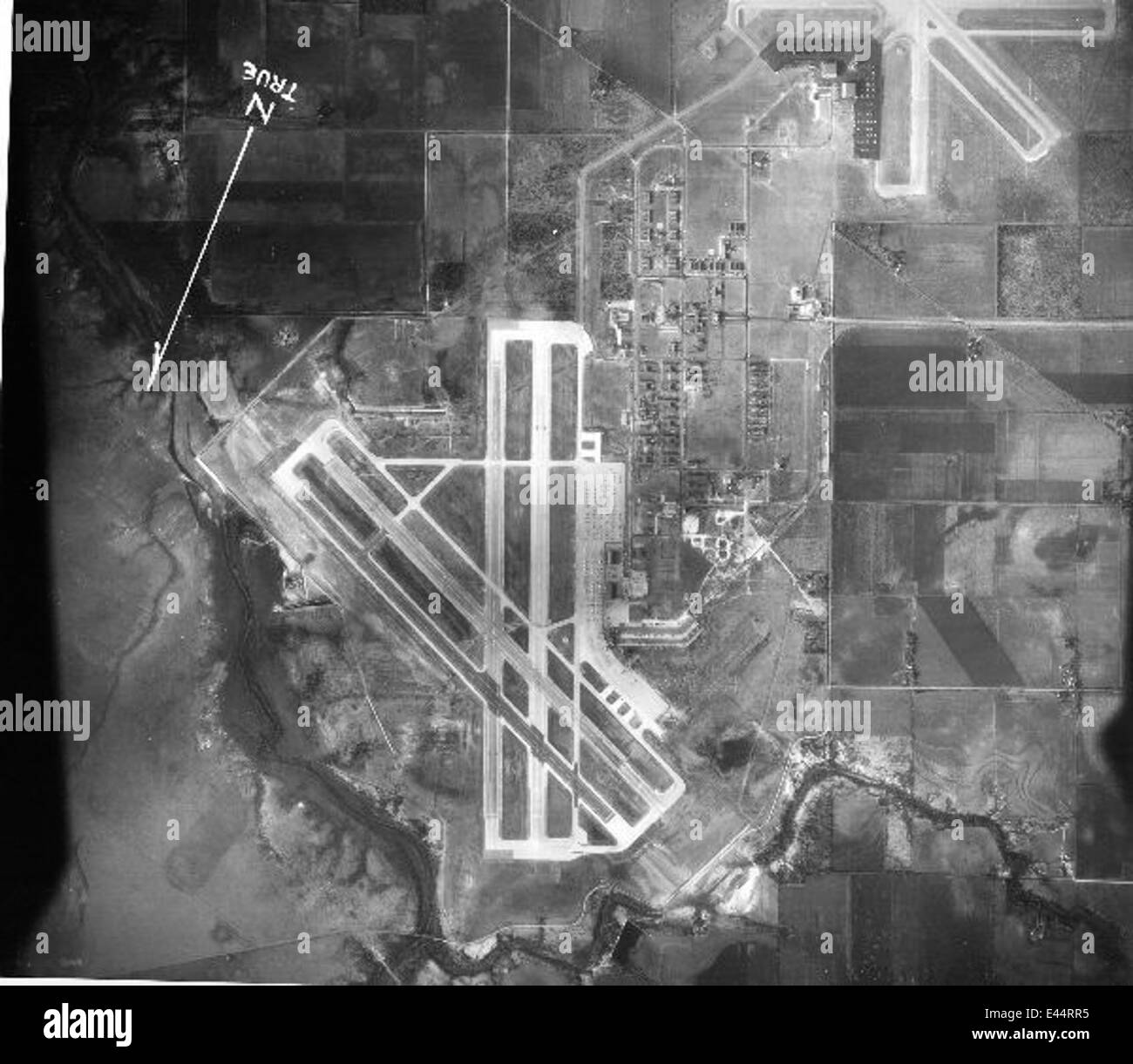 Aerial view of the Naval Air Station (NAAS) Kingsville, showing the ...