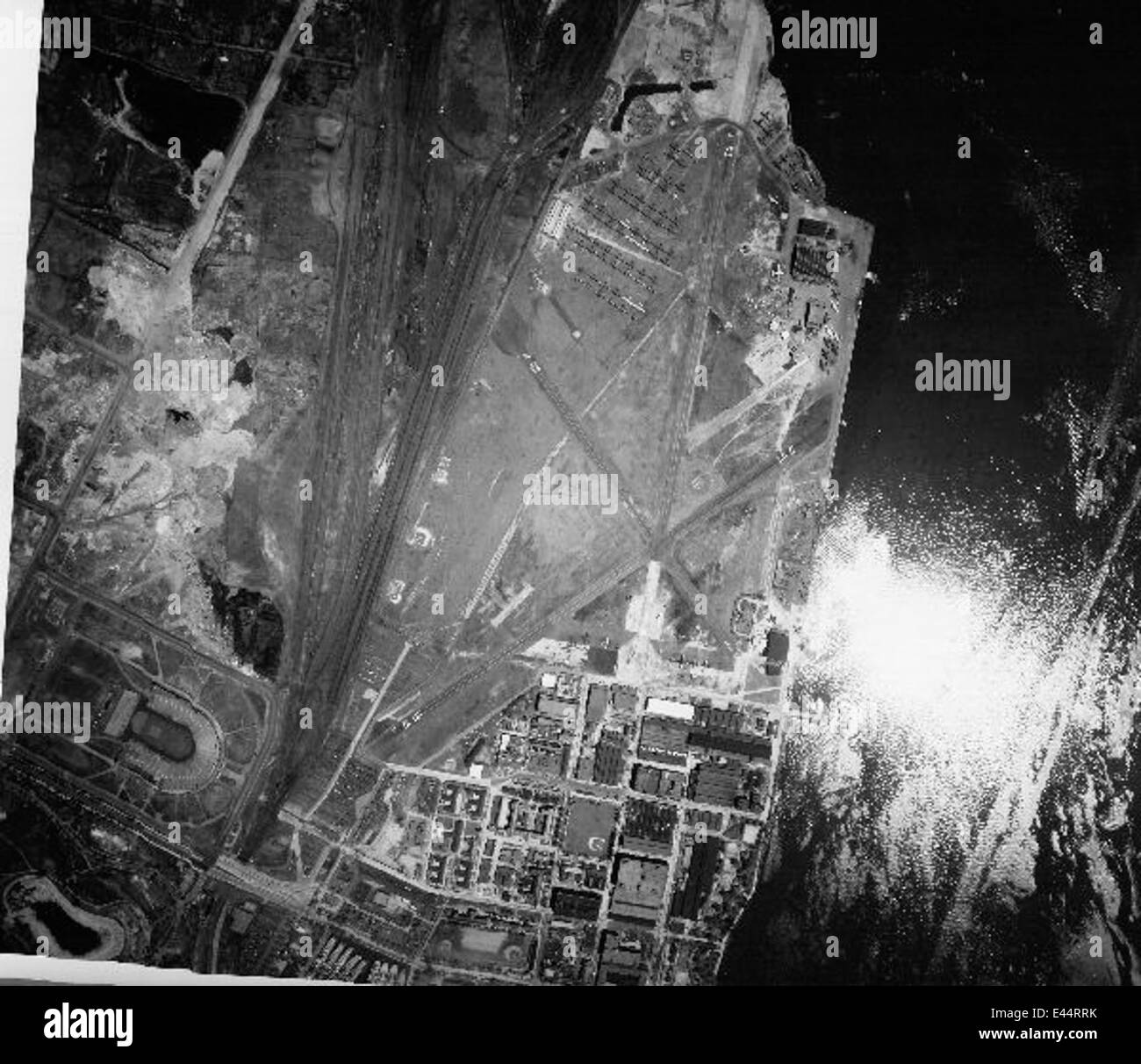 Mustin Field ovhd Stock Photo - Alamy