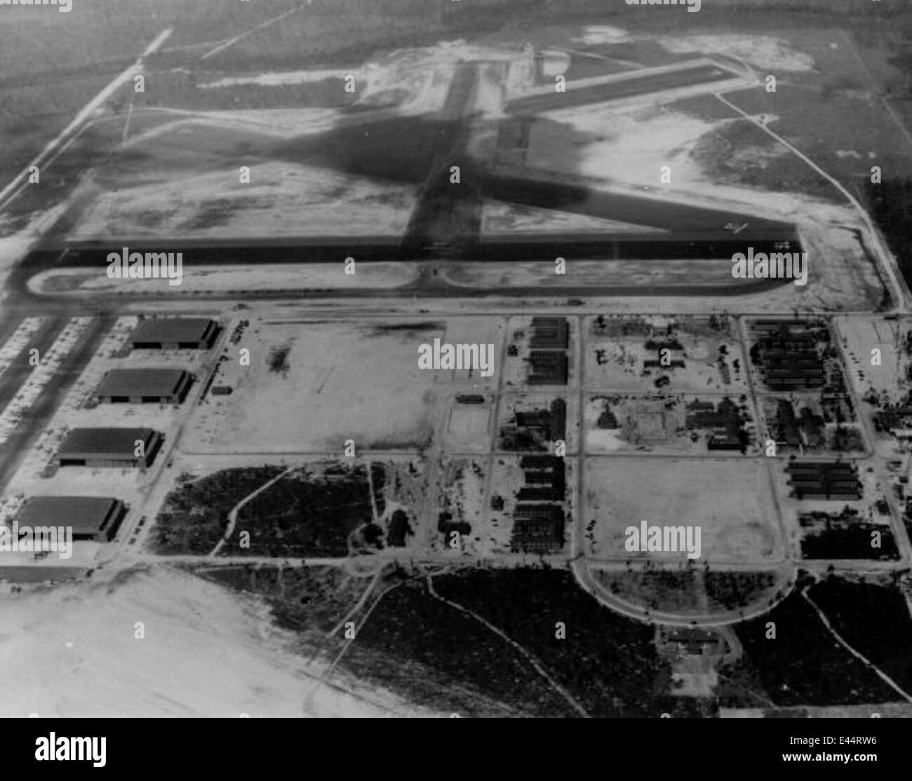 An aerial view of the Naval Auxiliary Air Station (NAAS) Barin Field ...