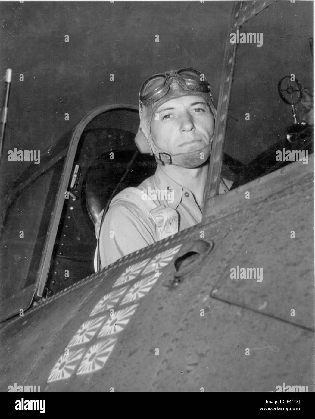 A portrait of aviator Donald Runyon, taken in 1942, capturing his role ...