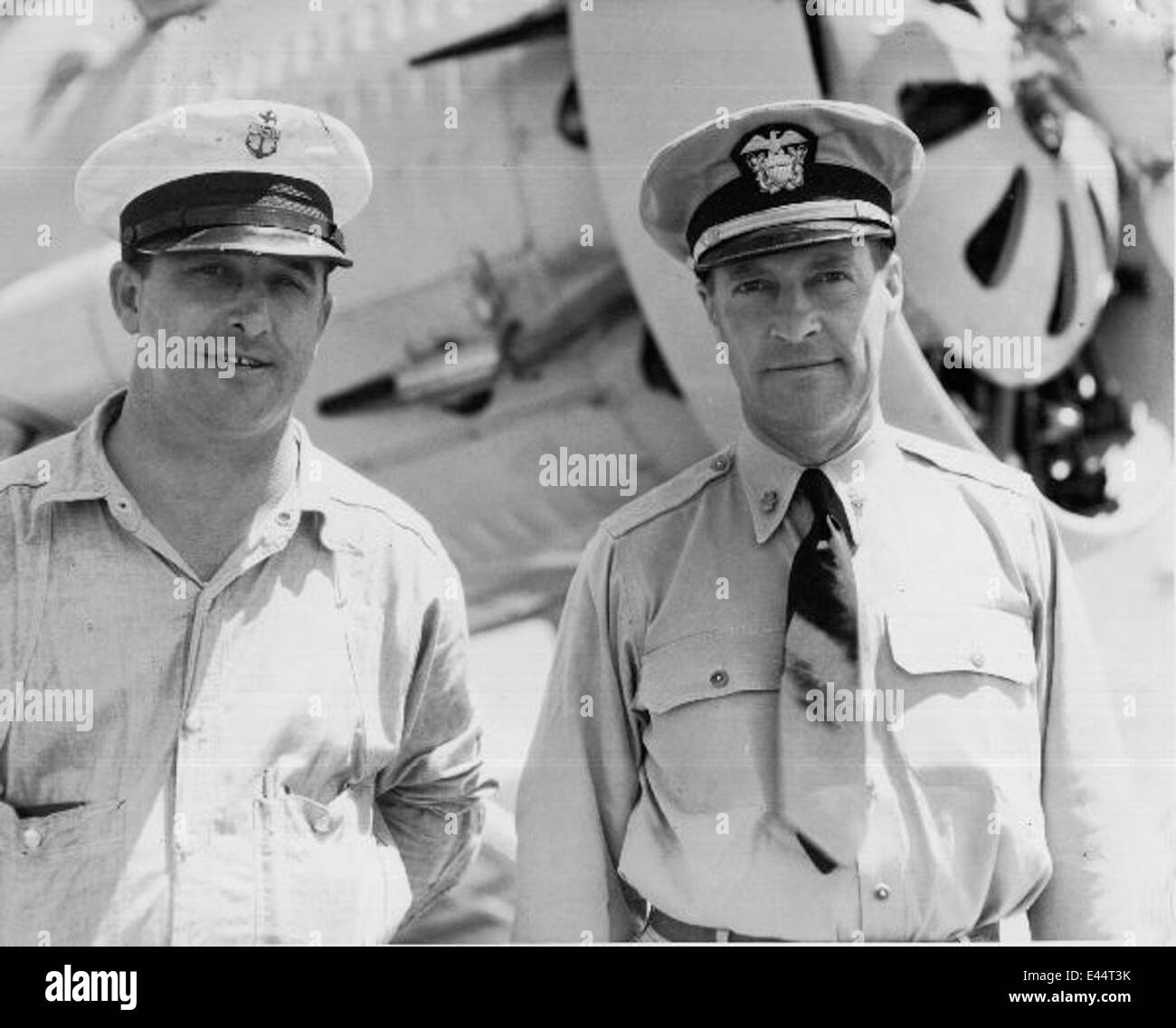 A historic photograph capturing the first takeoff from the USS CV-4, a ...