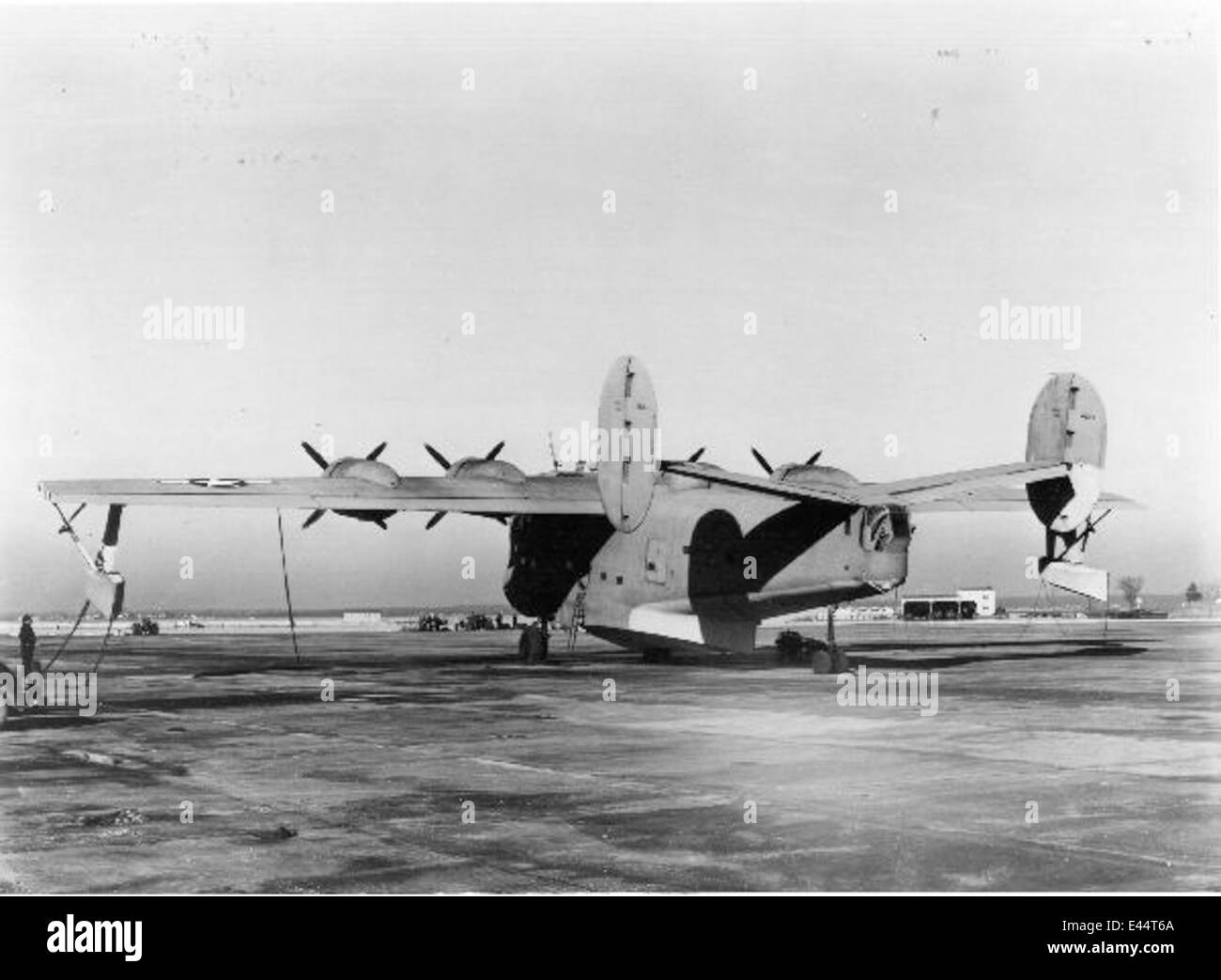 The Consolidated XPB2Y4, a prototype seaplane bomber, is displayed ...