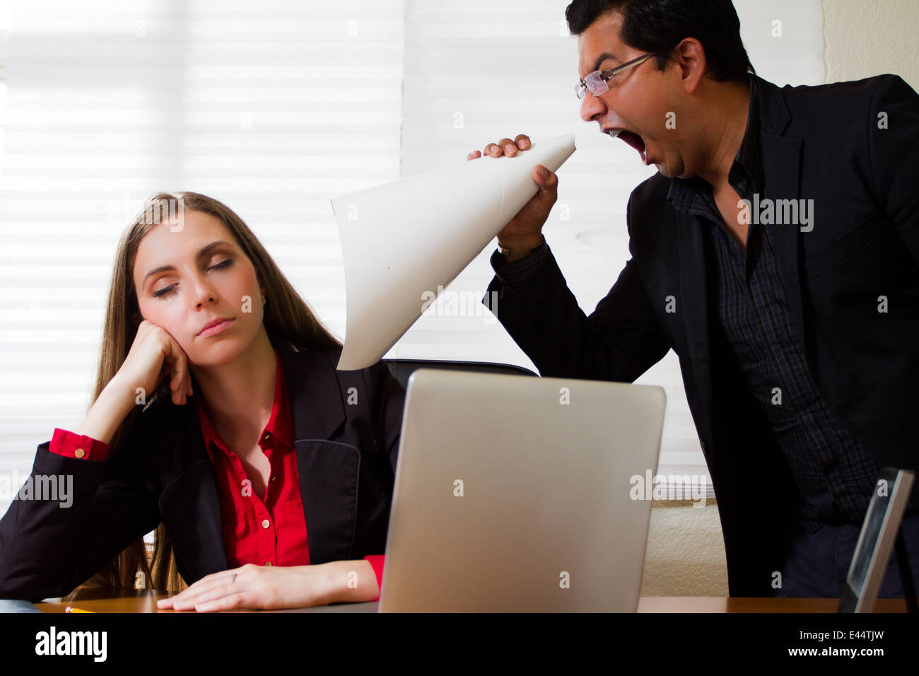 Keep screaming on your megaphone while I sleep some more Stock Photo ...