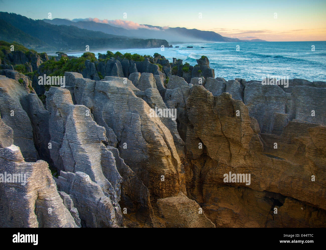 Pancake Rocks at Punakaiki seen from the lookout, West Coast, South ...