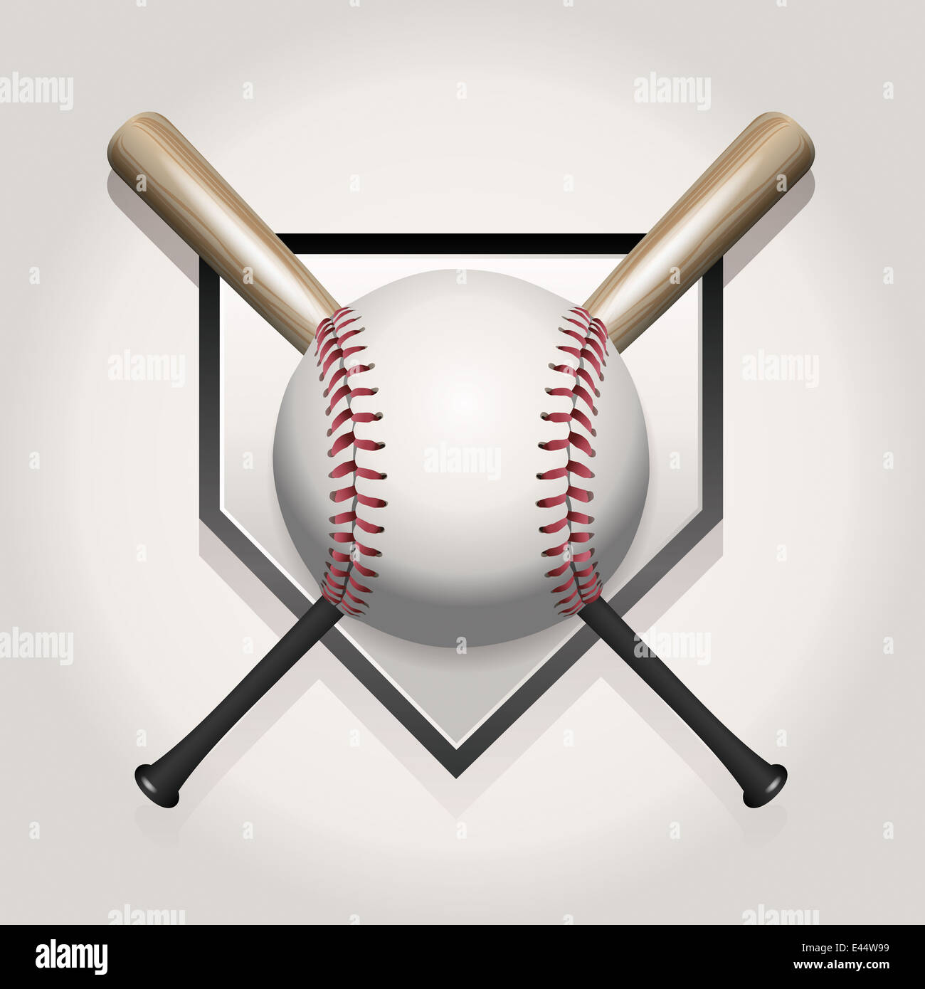 Crossed Baseball Bats And Ball