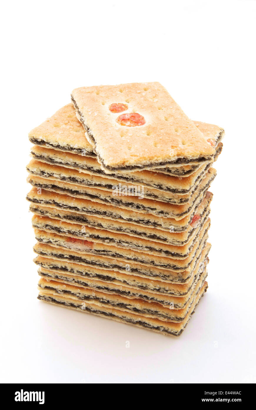 vertical stacked biscuits with grape filling Stock Photo - Alamy