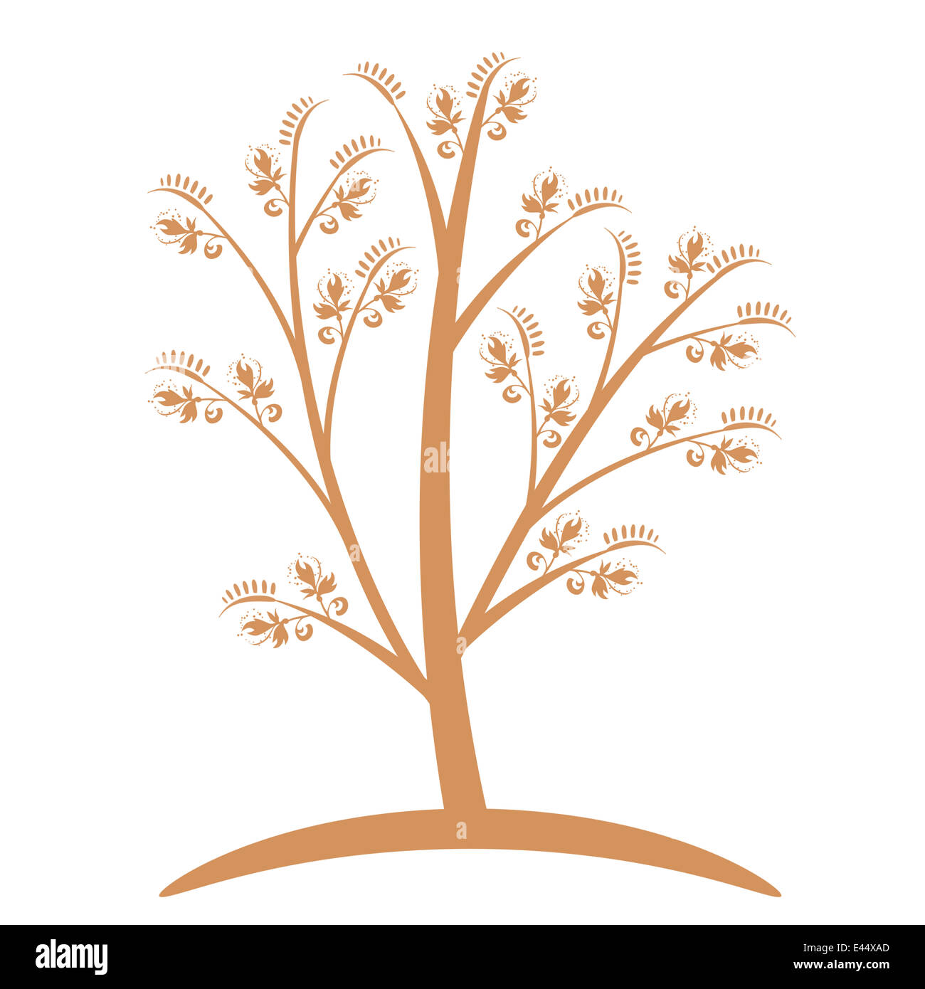 Art tree silhouette isolated on white background Stock Photo - Alamy