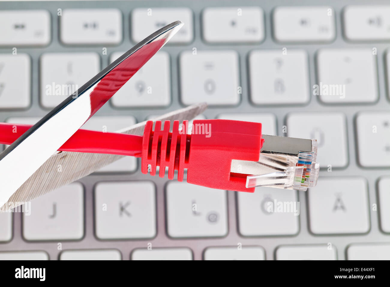The red, defective cables of a network from a computer Stock Photo - Alamy