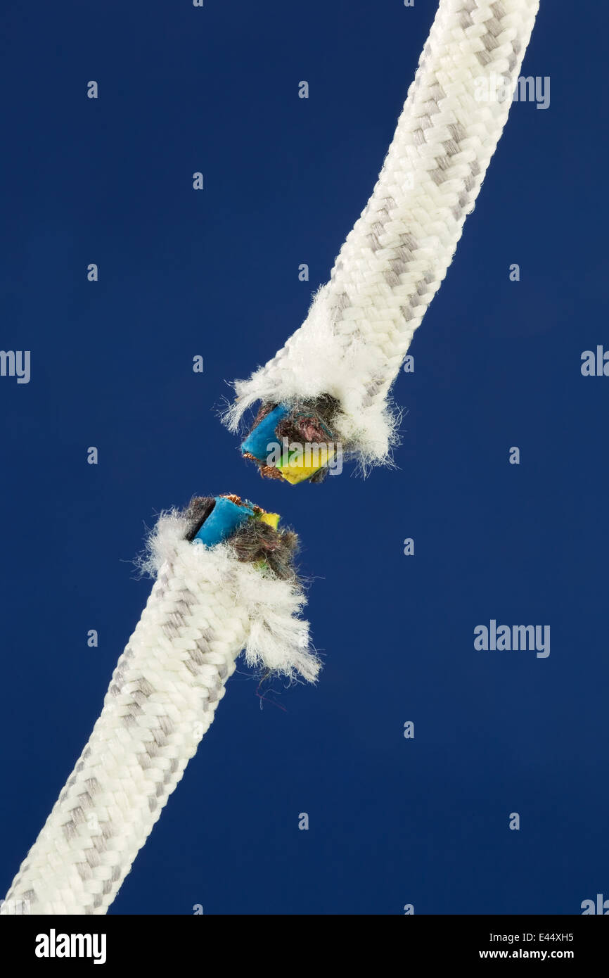 A cut power cable. Is the supply of electricity and energy secured ...