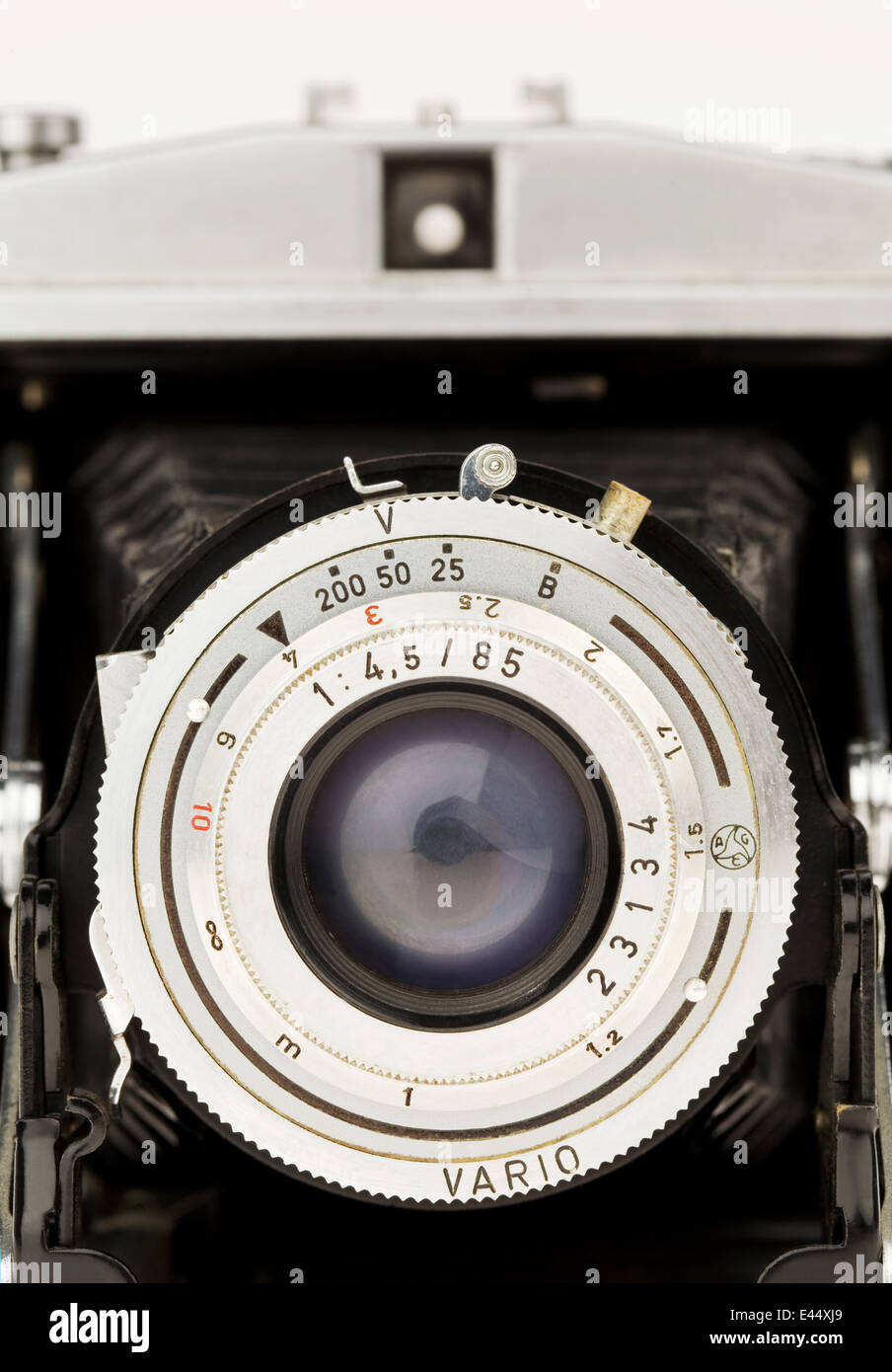 An old camera from the 50s on a white background Stock Photo - Alamy