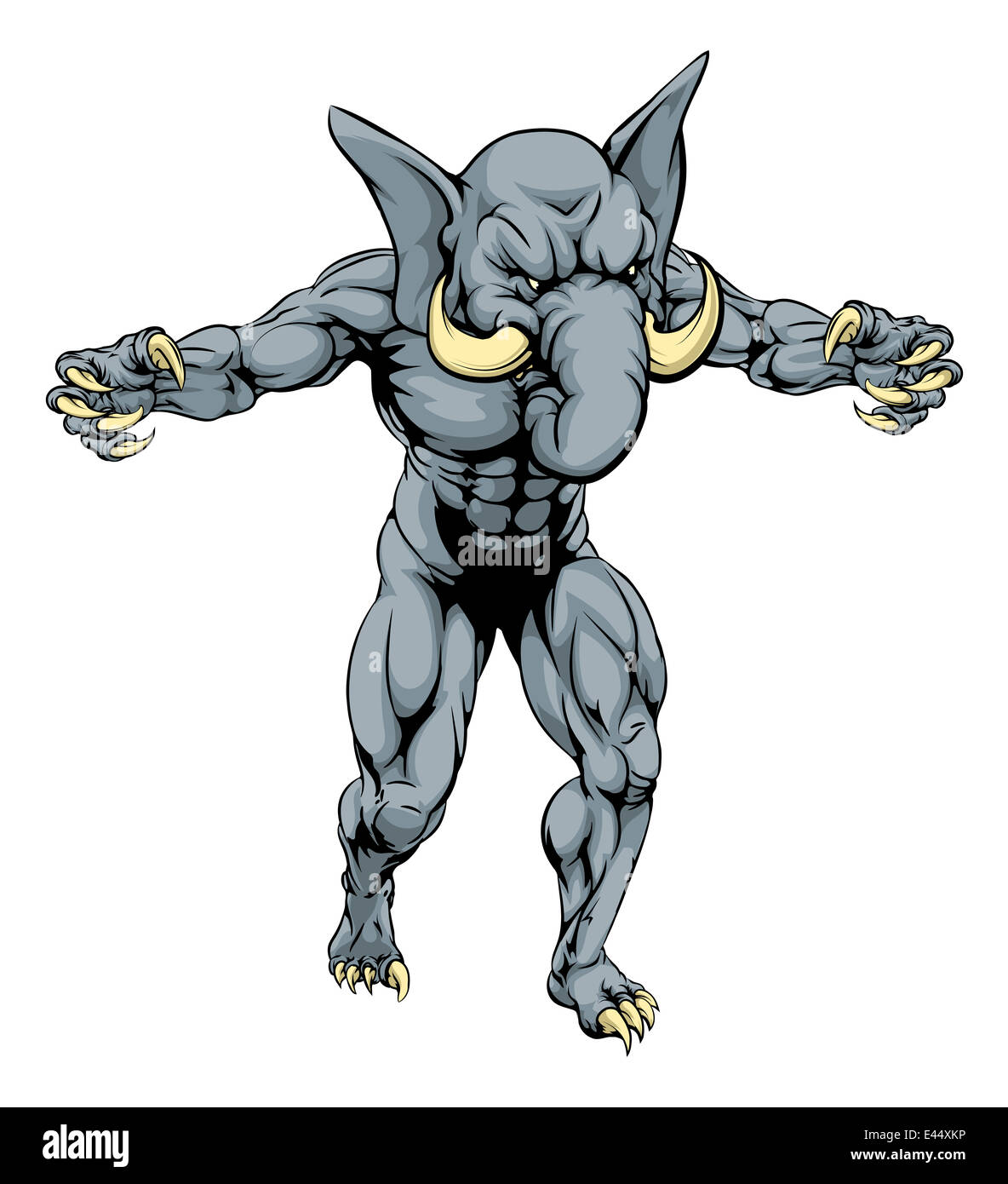 An illustration of a Elephant scary sports mascot with claws out Stock ...
