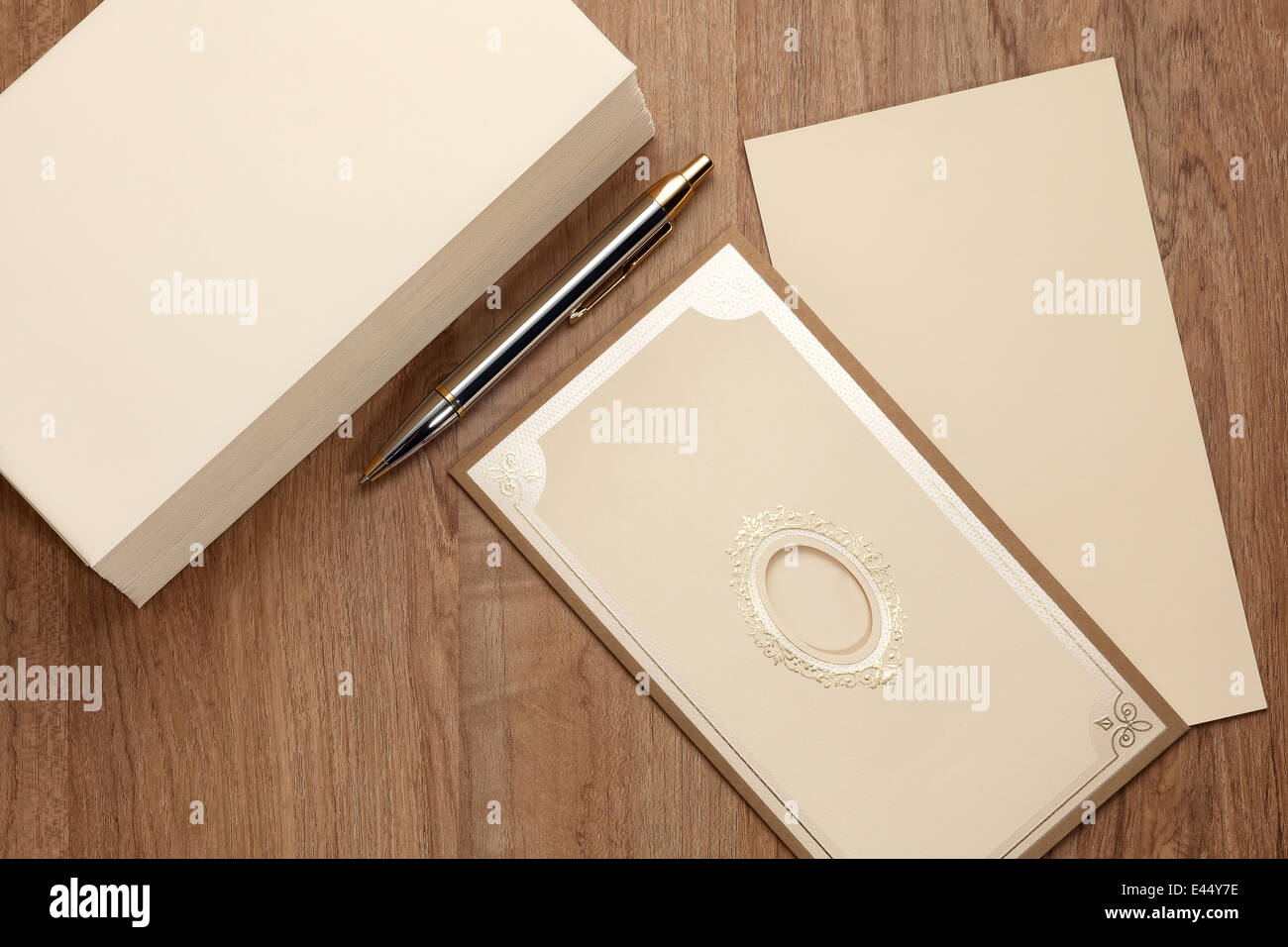 Invitation card with stack of blank envelop Stock Photo - Alamy