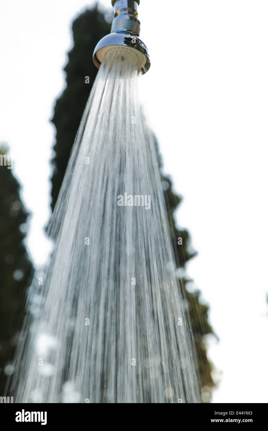 The water jet shower. Shower stands in the garden Stock Photo - Alamy