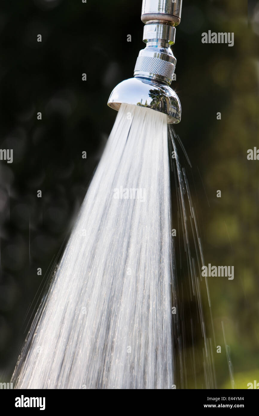 The water jet shower. Shower stands in the garden Stock Photo - Alamy