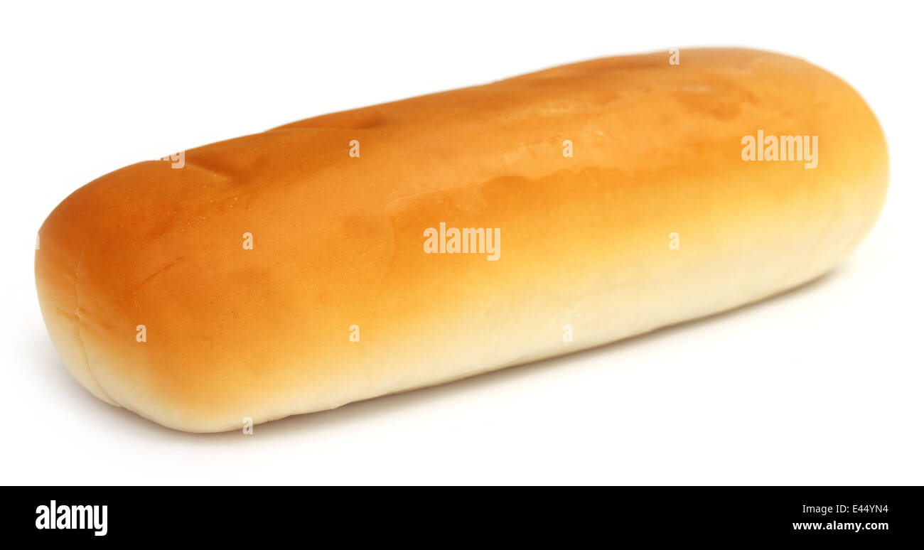 Butter bread bun over white background Stock Photo - Alamy