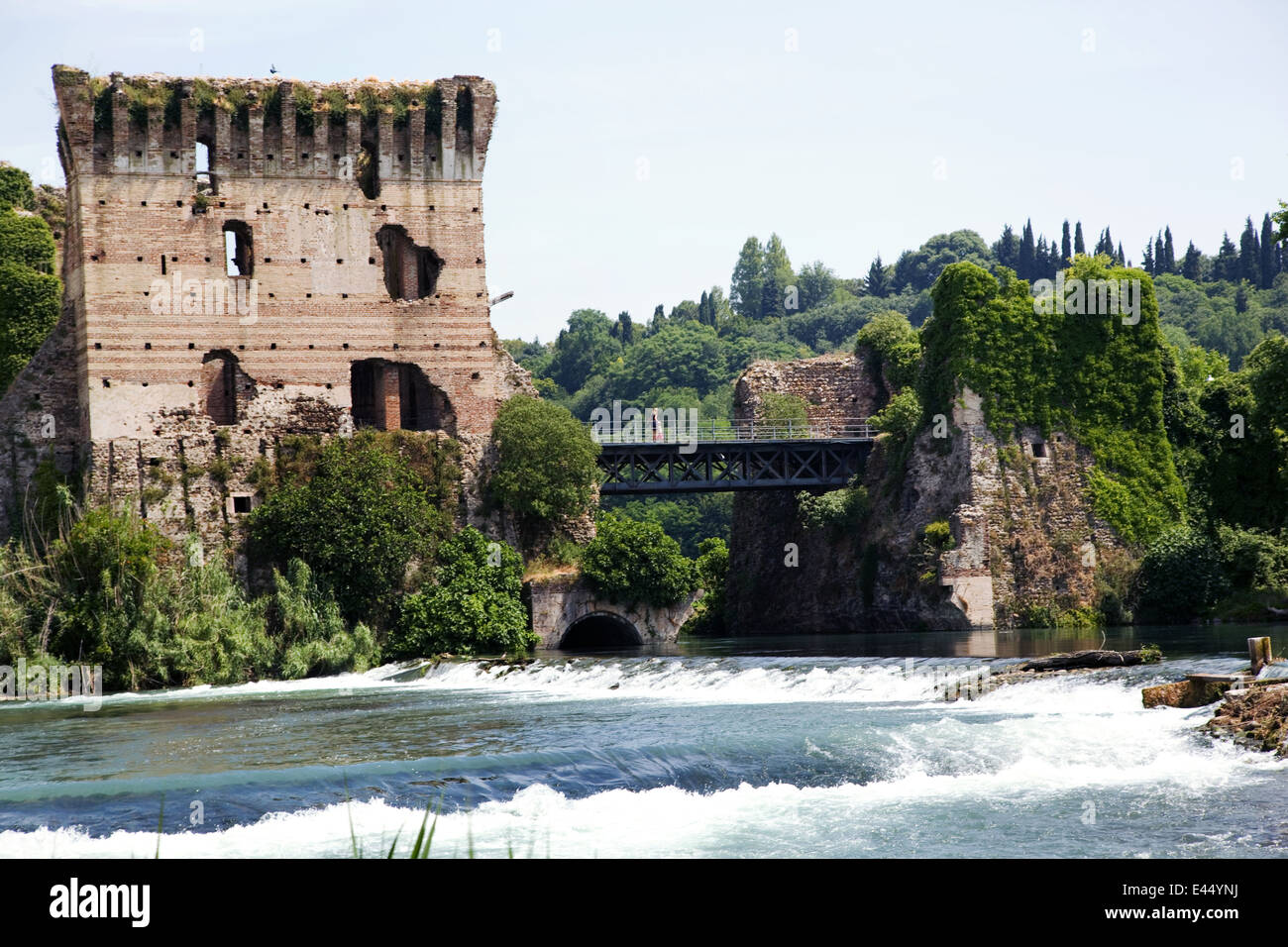 the Visconti-bridge in Italy in Borghetto Stock Photo - Alamy
