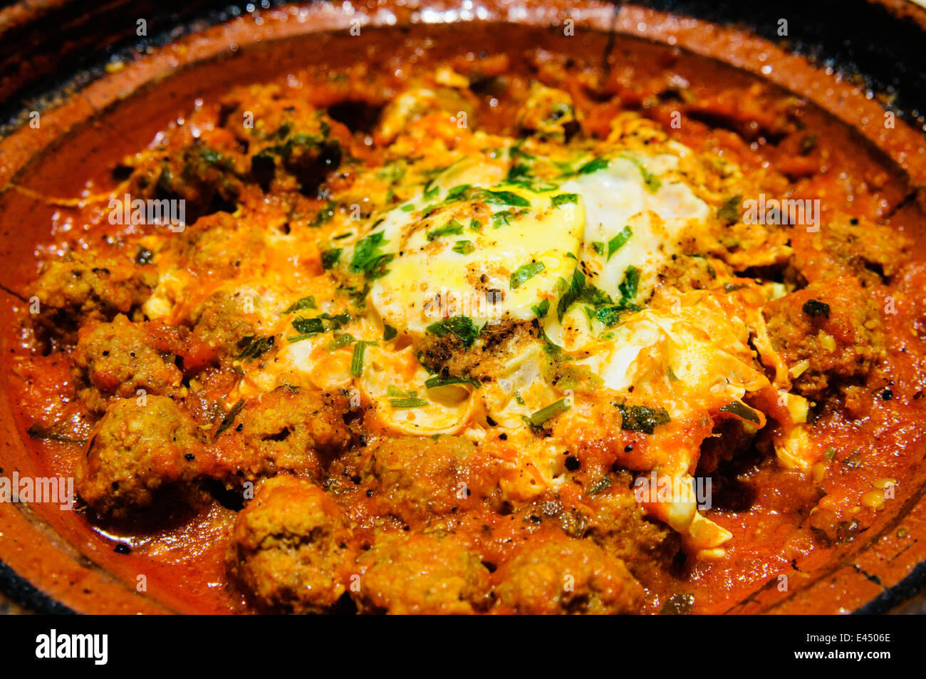 Authentic traditional Moroccan spiced meatball tagine Stock Photo - Alamy