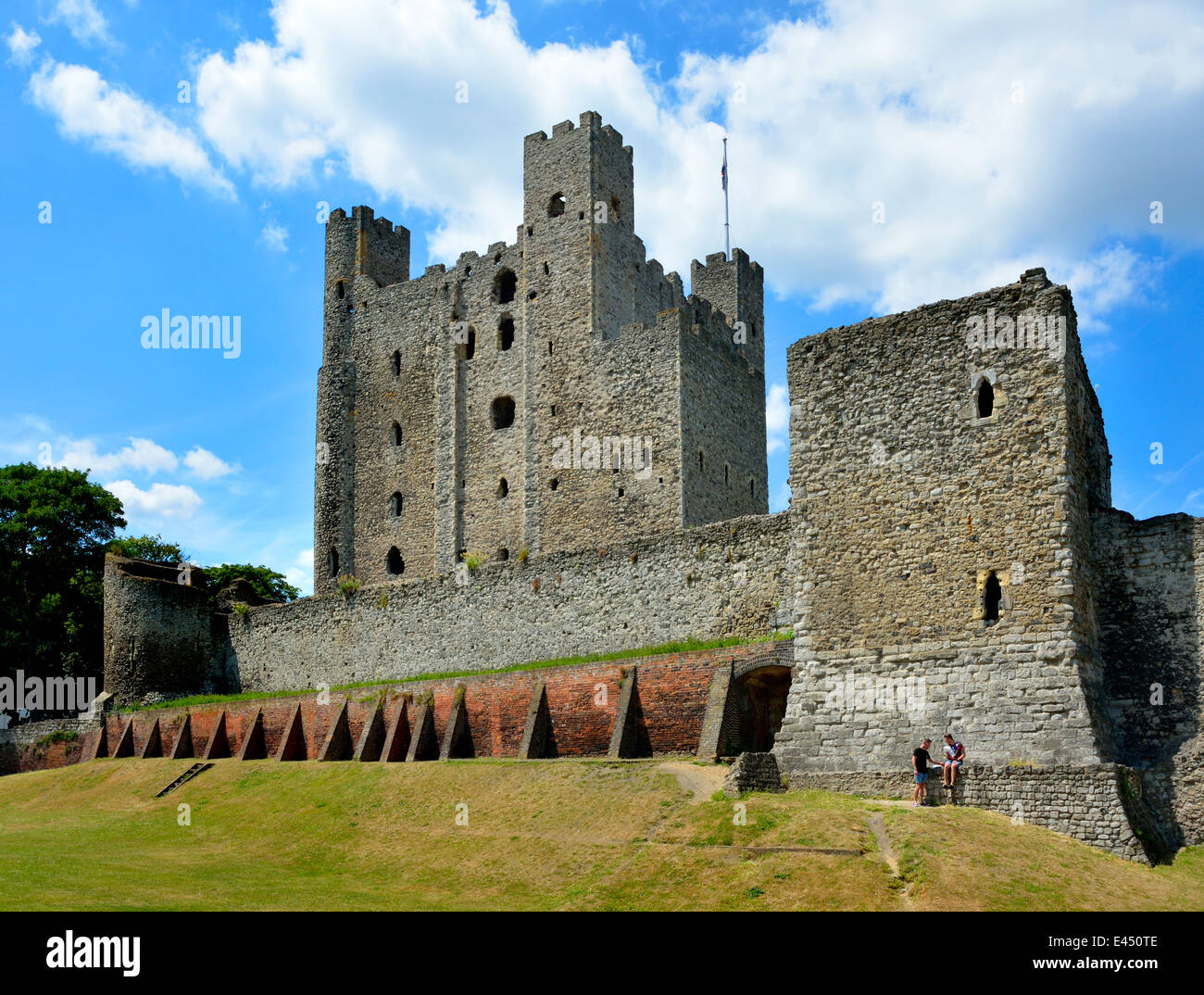 Rochester, Kent, England, UK. Rochester Castle (12th century Stock ...