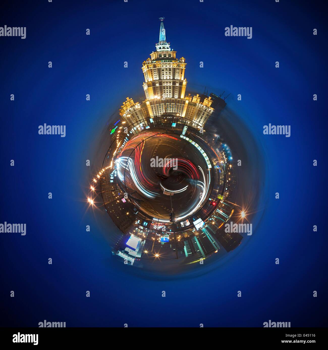 Russia, Moscow. View of Ukraina hotel, at present Radisson Royal Hotel ...