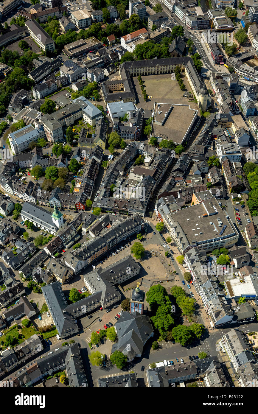 Aerial view, Unteres Schloss, Lower Castle, Dicker Turm or Fat Tower ...