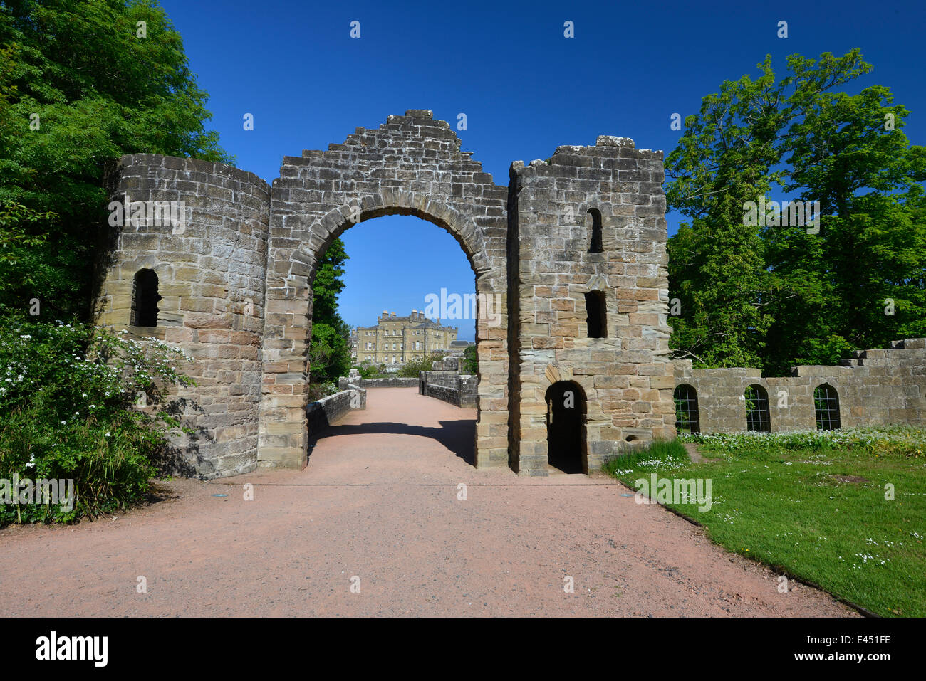 Old stone gate, park of Culzean Castle, South Ayrshire, Scotland ...