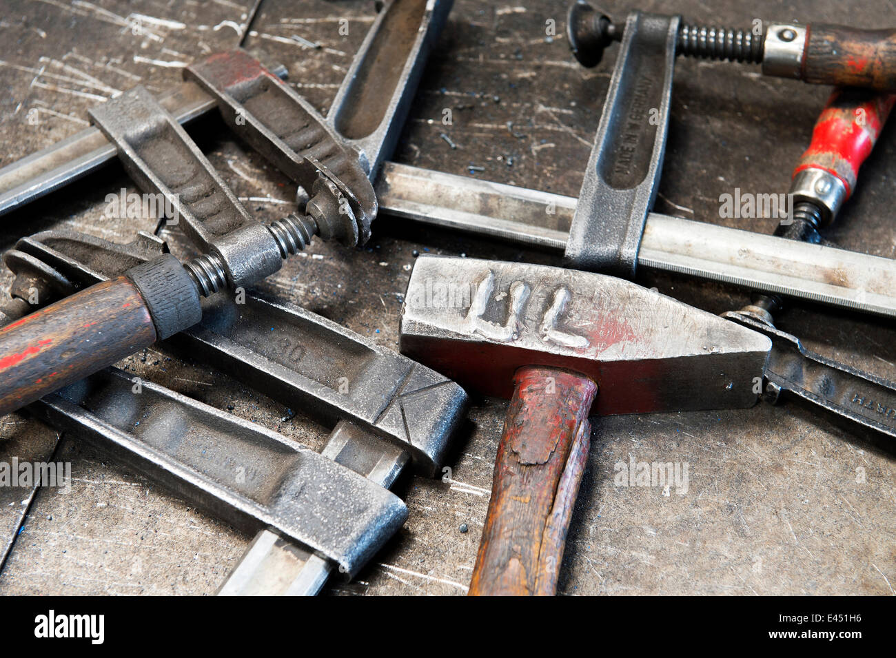 Tools, hammer, clamps, Germany Stock Photo - Alamy