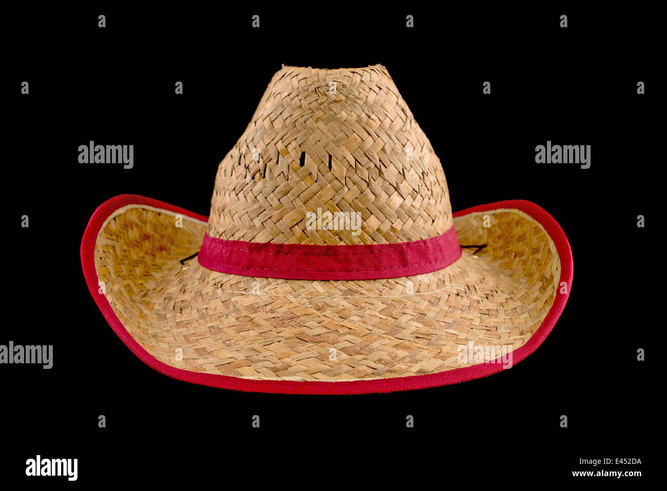 Traditional American Cowboy straw hat isolated on black background ...