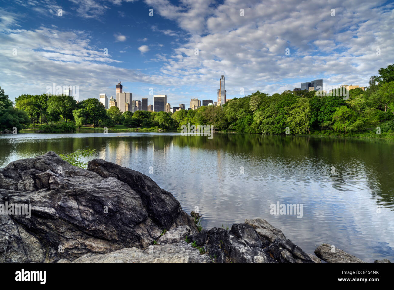 Cityscapes over lake in Central Park, New York City Stock Photo - Alamy