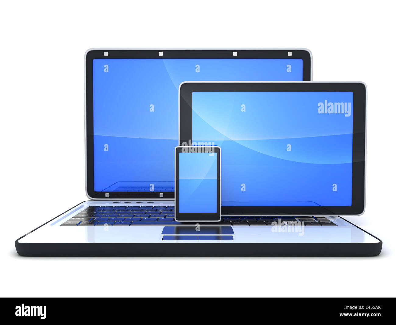 Laptop pad phone done in hi-res stock photography and images - Alamy