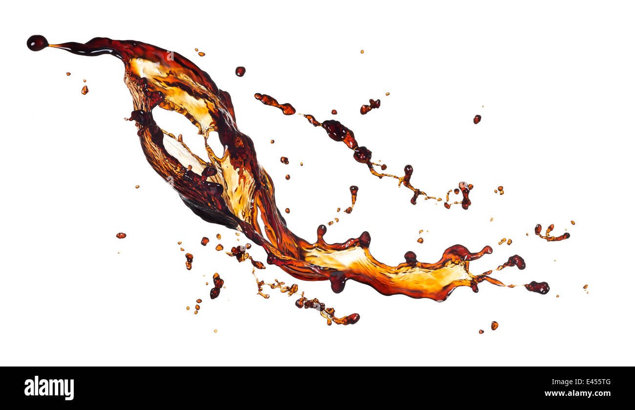 black coffee splash isolated on white background Stock Photo - Alamy