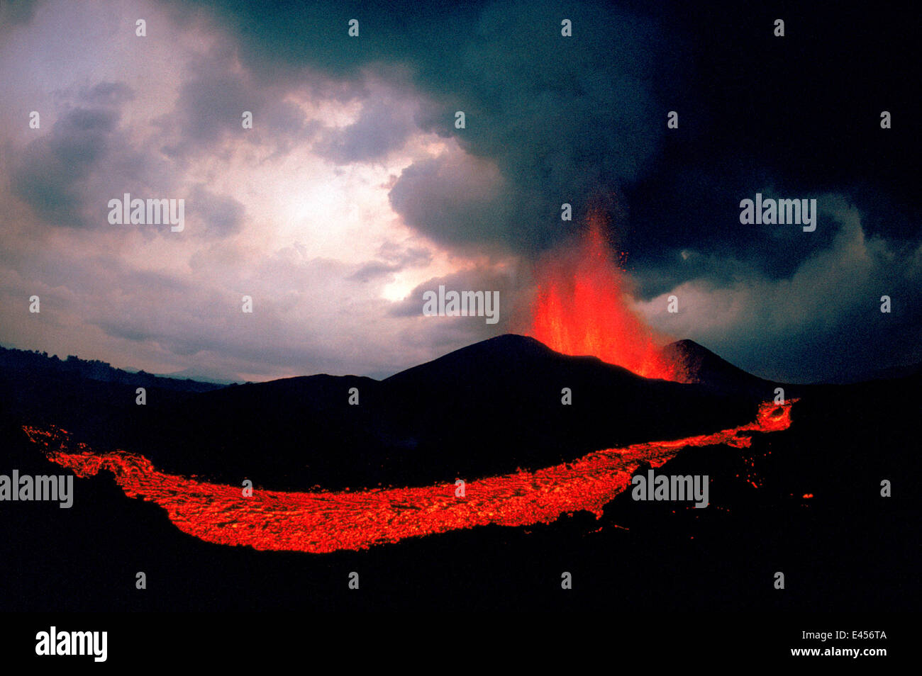 Lava flow from the Kimanura volcano, Virunga NP, Zaire/DR Congo Stock ...