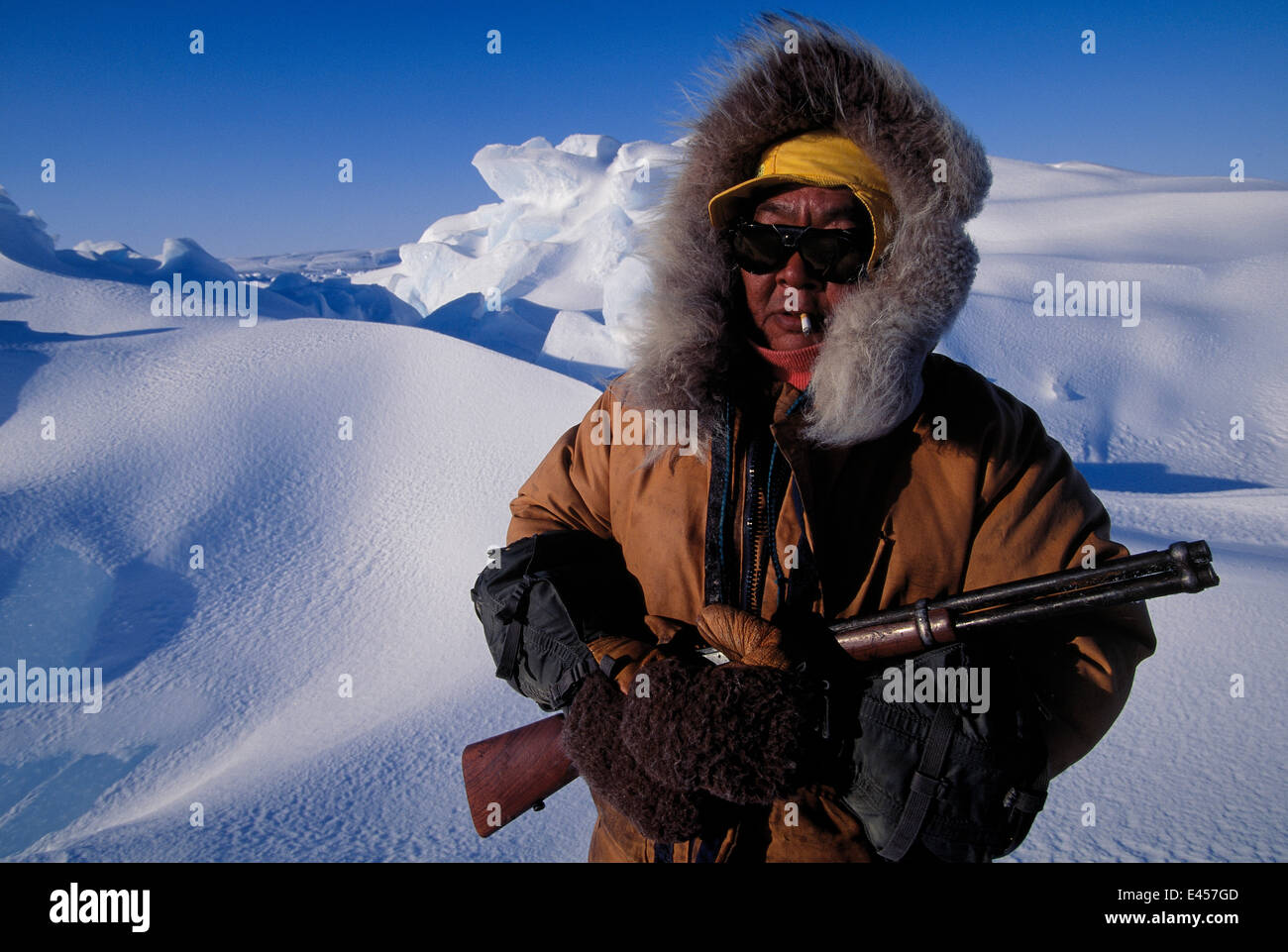 Inuit hunter Simon Idlout Baffin Island, Nunavut, Canada Stock Photo ...