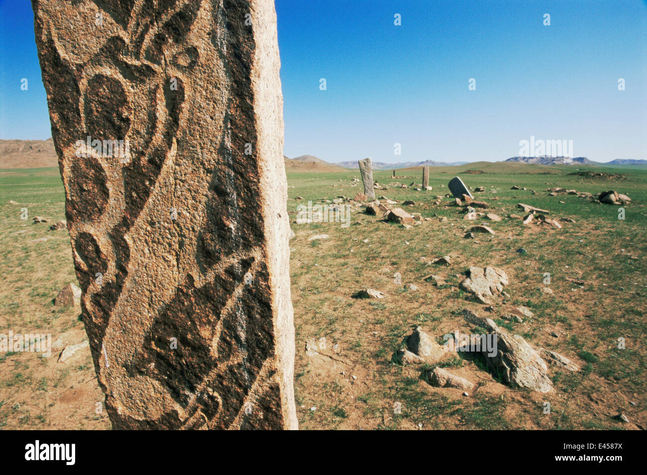 Reindeer stones, bronze age sacred site of reindeer hunters, Uushiin ...