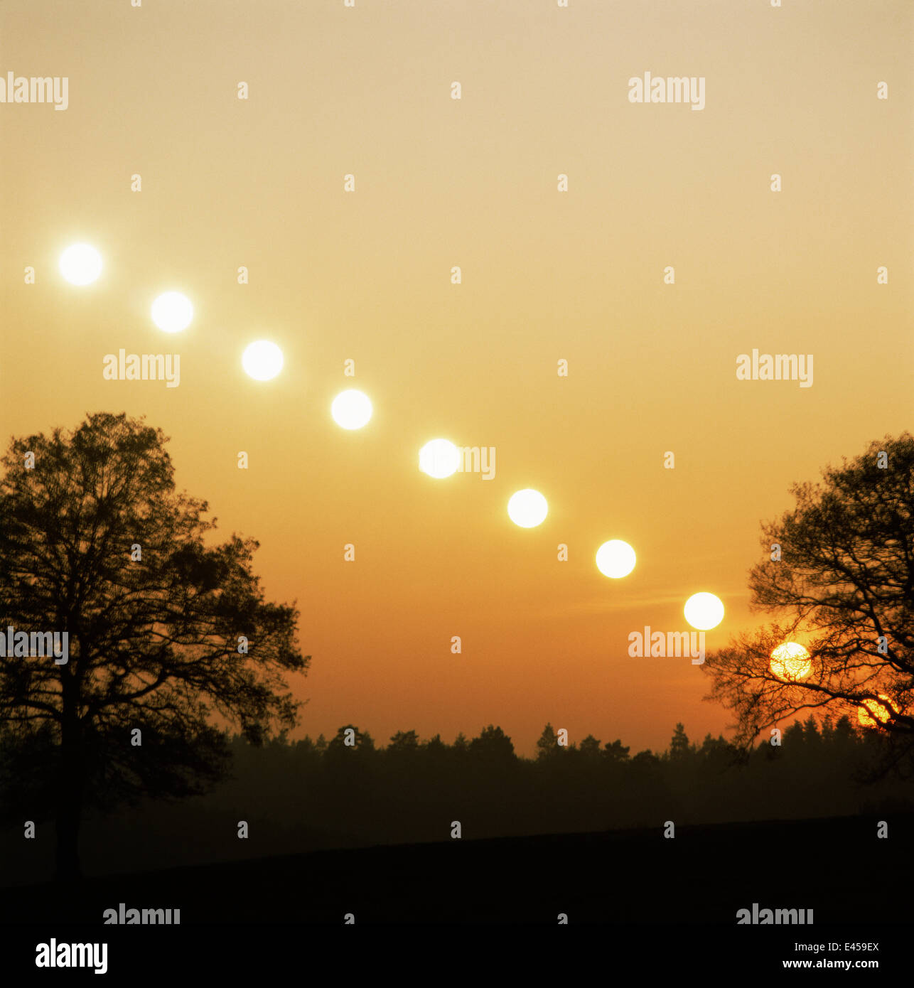 Timelapse of setting sun (at 6 minute intervals) 3 weeks before the ...
