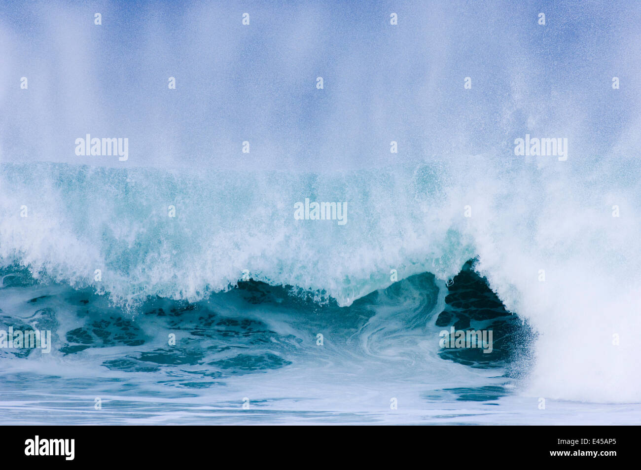 Wave breaking into Saligo Bay, Islay, Argyll, Scotland, UK. February ...