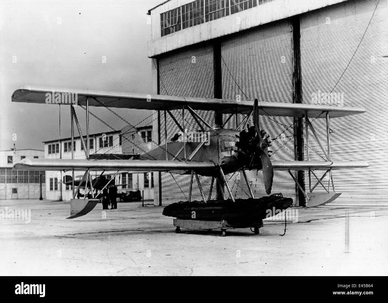 A photograph of a Boeing NB aircraft on floats, highlighting its ...