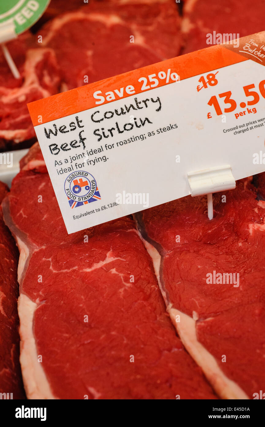Meat for sale in a supermarket in the Westcountry Stock Photo - Alamy