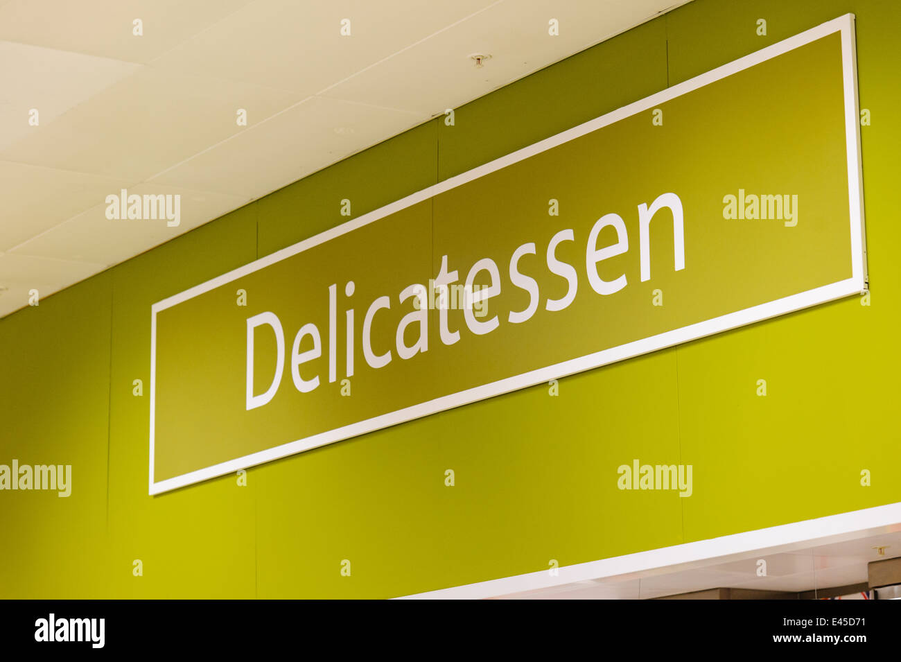 Delicatessen sign in a supermarket Stock Photo - Alamy