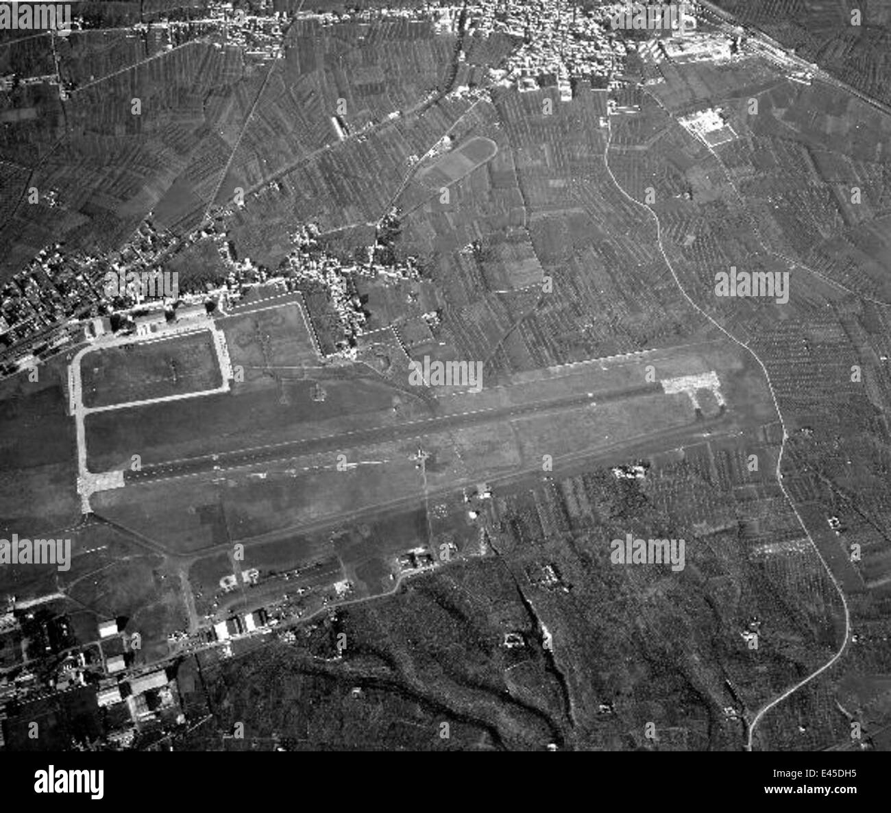 A photograph from 1956 showing the Capodichino Air Base in Naples ...
