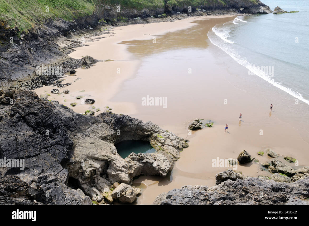 Blue Pool Bay on the West of Gower near Rhossili Llangenith Wales Stock ...