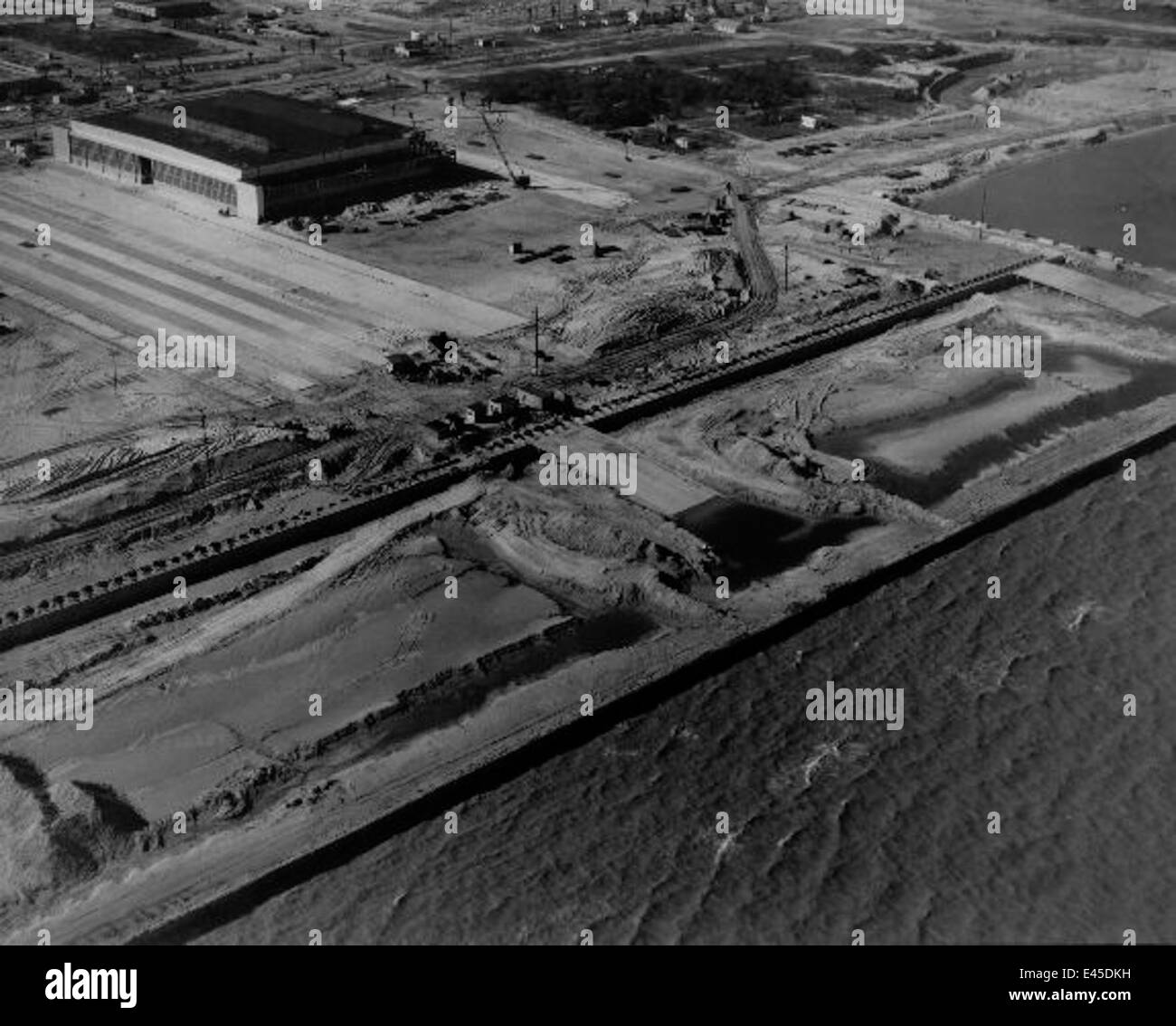 Photograph showing a seaplane on a ramp at Corpus Christi in December ...