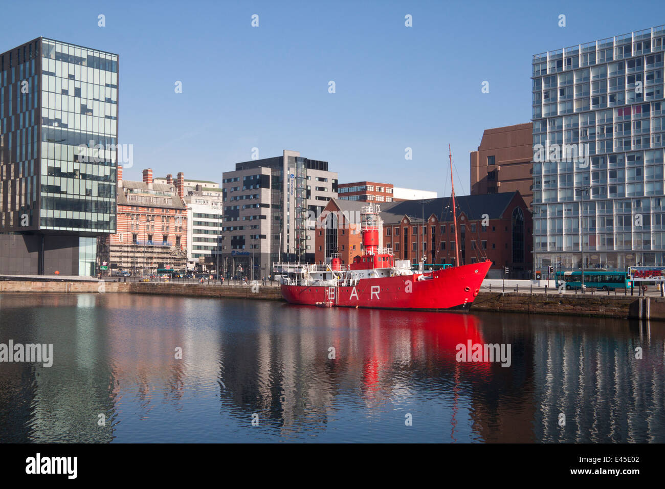 Pilot boat or light ship 'Planet' moored in Liverpool's Canning docks ...